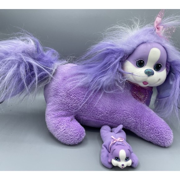 Toys | Puppy Surprise Purple Plush Dog With One Puppy | Poshmark